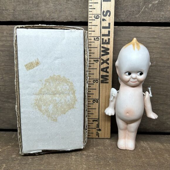 Accents | Vintage Kewpie Figurine 5 Inch Pudgie Blonde Hair Small Blue ...
